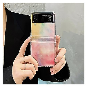 Phone Case for Galaxy Z Flip 4 3 Hard Clear Cover for ZFlip3 ZFlip4 (Color : DS661-1, Size : for Z Flip 4)