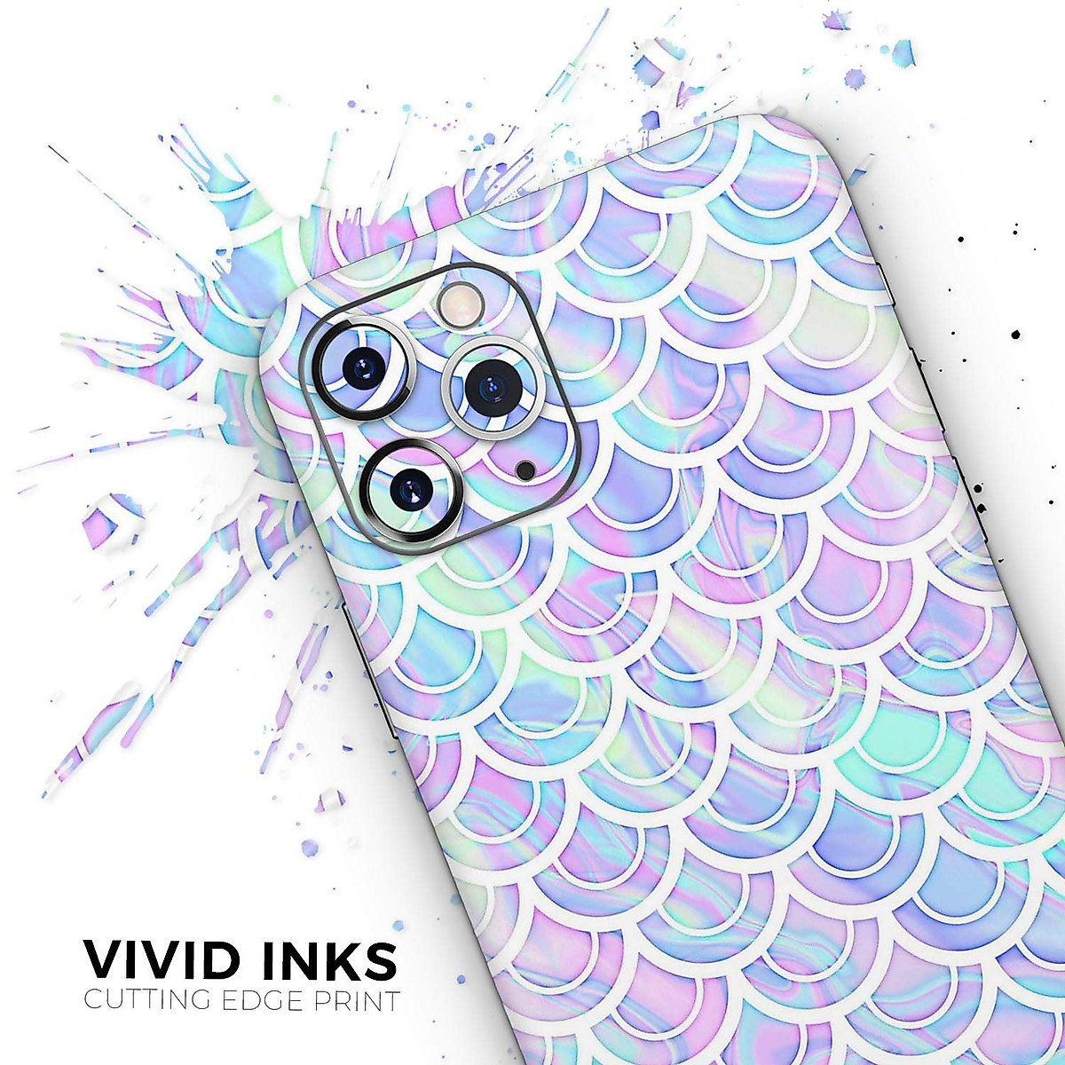Design Skinz Iridescent Dahlia v9 - DesignSkinz Protective Vinyl Decal Wrap Skin Cover Compatible with The Apple iPhone 12 Pro (Full-Body, Screen Trim & Back Glass Skin)
