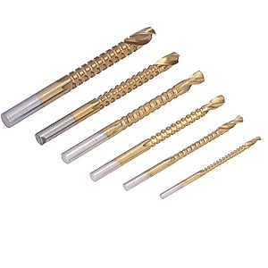 Twist Drills Bits Set, Better Balance Heat Treated Stable High Speed Steel 6Pcs Serrated Drill Bit for Drilling