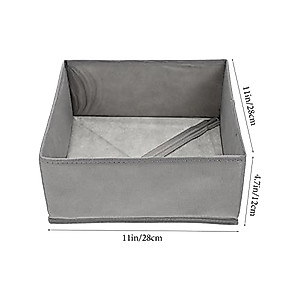 Cloth Drawer Organizer Dresser Drawer Organizer, 6pcs Foldable Cloth Storage Box Closet Cube Basket Bins Containers Divider with Drawers for Underwear Bra Socks Ties Scarves Grey