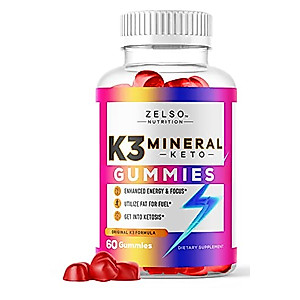 ZELSO K3 Mineral Keto Gummies Nutrition, The Original K3 Keto ACV Formula Pills Now in Gummy, Advanced Vitamins Plus Multivitamin, Men & Women Emily, 30 Day Supply