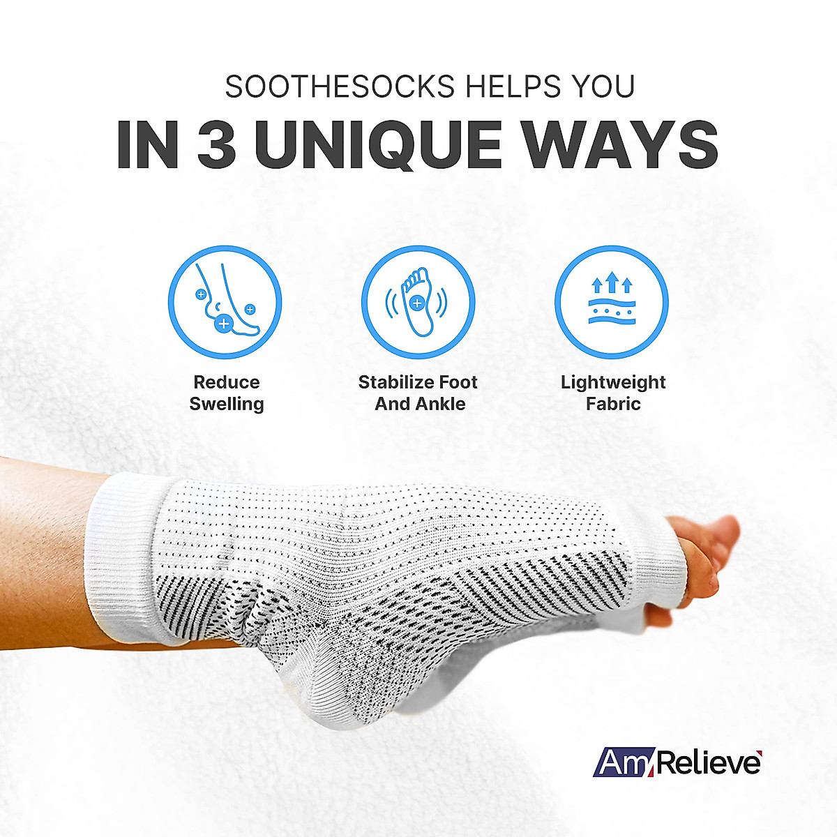 AmRelieve®️ Soothesocks®️ Neuropathy Socks for Women and Men - Compression Socks for Diabetic Foot Pain, Plantar Fasciitis Relief, and Ankle Support