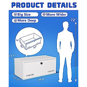 BUTISOW Lateral File Cabinets with Lock,1 Drawer Steel Wide Filing Organization Storage Cabinets,Home Office Furniture for Hanging Files Letter/Legal/F4/A4 Size (Electronic-White)