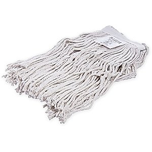 SPARTA Flo-Pac Mop Head Cut-End, Narrow Band with White Band for Organized Cleaning, Small, Tan, (Pack of 12)