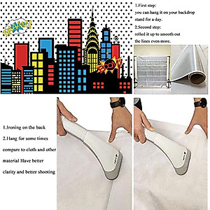 Art Studio 8x6ft Superhero Super City Photography Backdrops Skyline Buildings City Boom Photo Background Children Birthday Party Banner Photo Studio Booth Cake Table Decor