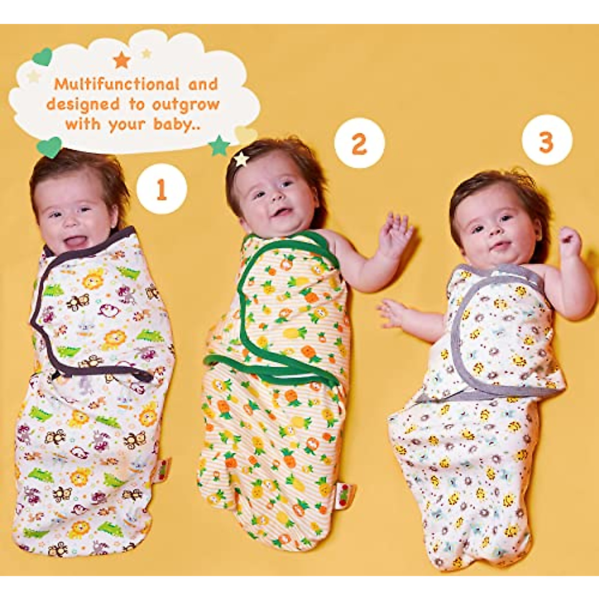 Baby Swaddle Blanket Wrap for Newborn Boy & Girl - Baby Swaddles 0-3 Months - Velcro Swaddle - Baby Swaddlers - Adjustable Infant Swaddling Blankets - Baby Swaddle Sleep Sacks - Infant Swaddle Warp