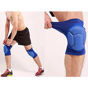 Sponge Cushioned Knee Support Pad 1 Pair Crush proof Sport Kneecap Brace Elastic Sleeve Fitness Bike Basketball MMA Boxing Ski Knee Injury Protector Guard - Pain- relief, Warm-up
