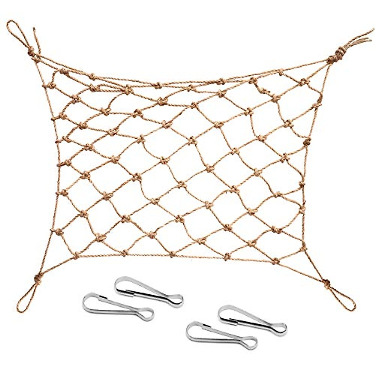 Besimple Parrot Bird Rope Hammock Swing Thick Chew Climbing Net Hemp Rope Ladder Toy Play Gym Hanging Swing Net(24''X20'')