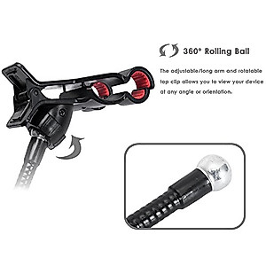 ZTON Metal-Enhanced Cell Phone Holder, Mobile Phone Stand, Lazy Bracket, Flexible Long Arms Clip Mount for iPhone, LG, etc.in Office Bedroom Desktop (Black)