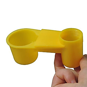 15pcs Automatic Bird Drinker Cups Water Bottl Plastic Pigeon Water Bottle Feeder for Quail Dove Chicken Cage (Yellow)