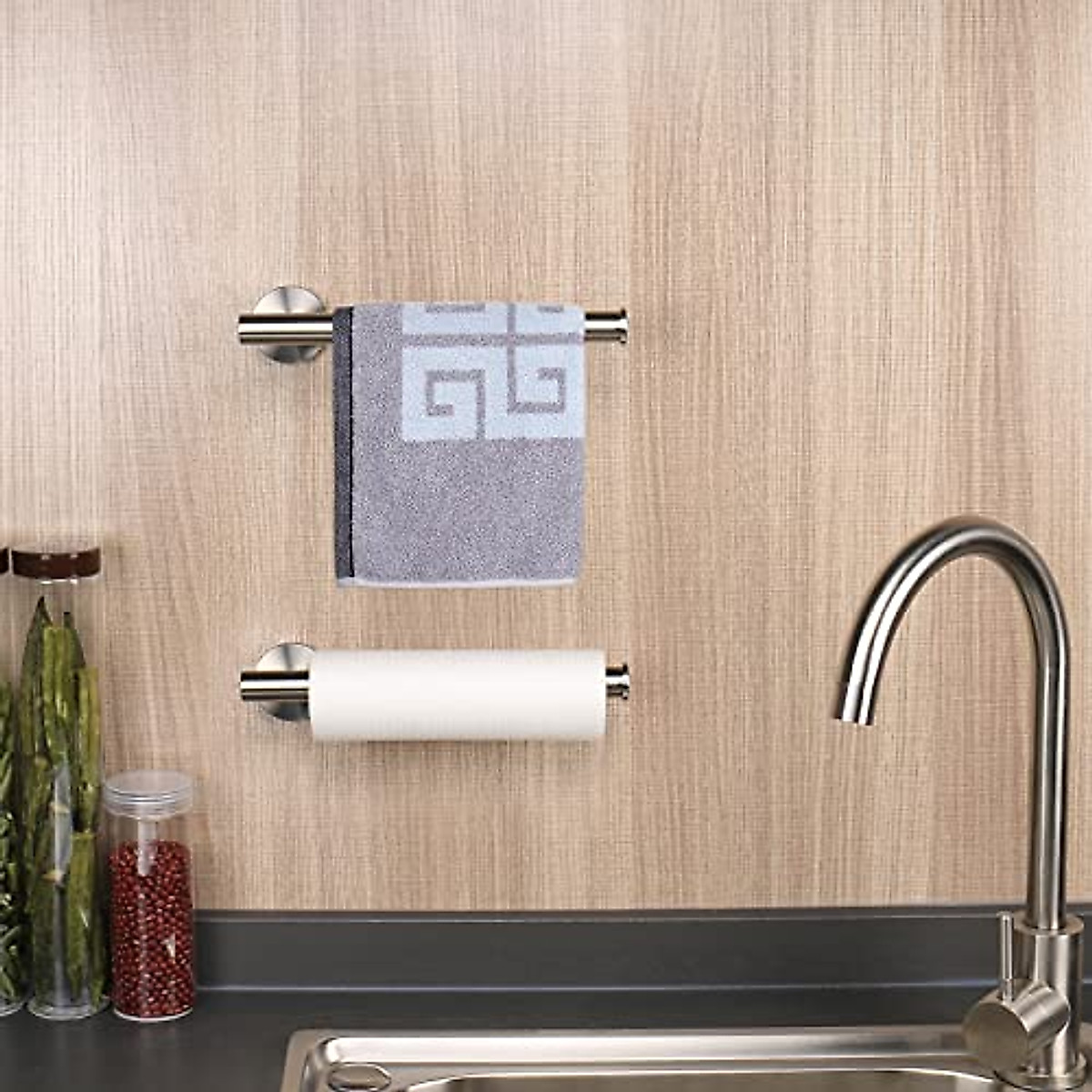 NearMoon Hand Towel Holder/Towel Ring, Thicken Stainless Steel Hand Towel Bar for Bathroom, Rustproof Wall Mounted Towel Rack, Contemporary Style Bath Accessories, 9 Inch (1 Pack, Brushed Nickel)