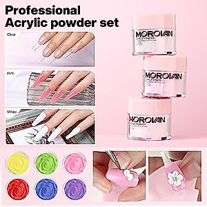 Morovan Professional Acrylic Nail Kit: for Beginners with Everything - Complete Nail Kit Set Professional Acrylic with Everything Acrylic Nail Starter kit Acrylic Nail Supplies Gifts for Women Girl