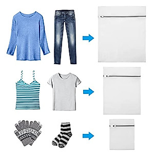 6Pcs Durable Mesh Laundry Bags for Delicates,Honeycomb Travel Laundry Bag with Zipper,Reusable Travel Storage Bags for Coats,Clothing Washing Bags for Jeans,Hosiery,Bras,Socks