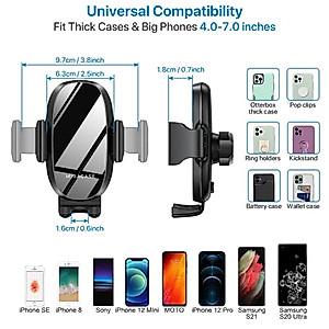 Miracase [Upgraded Version] Cup Phone Holder for Car, Universal Adjustable Long Neck Car Cup Holder Phone Mount Cradle Friendly Compatible with iPhone Samsung Google and All Smartphones