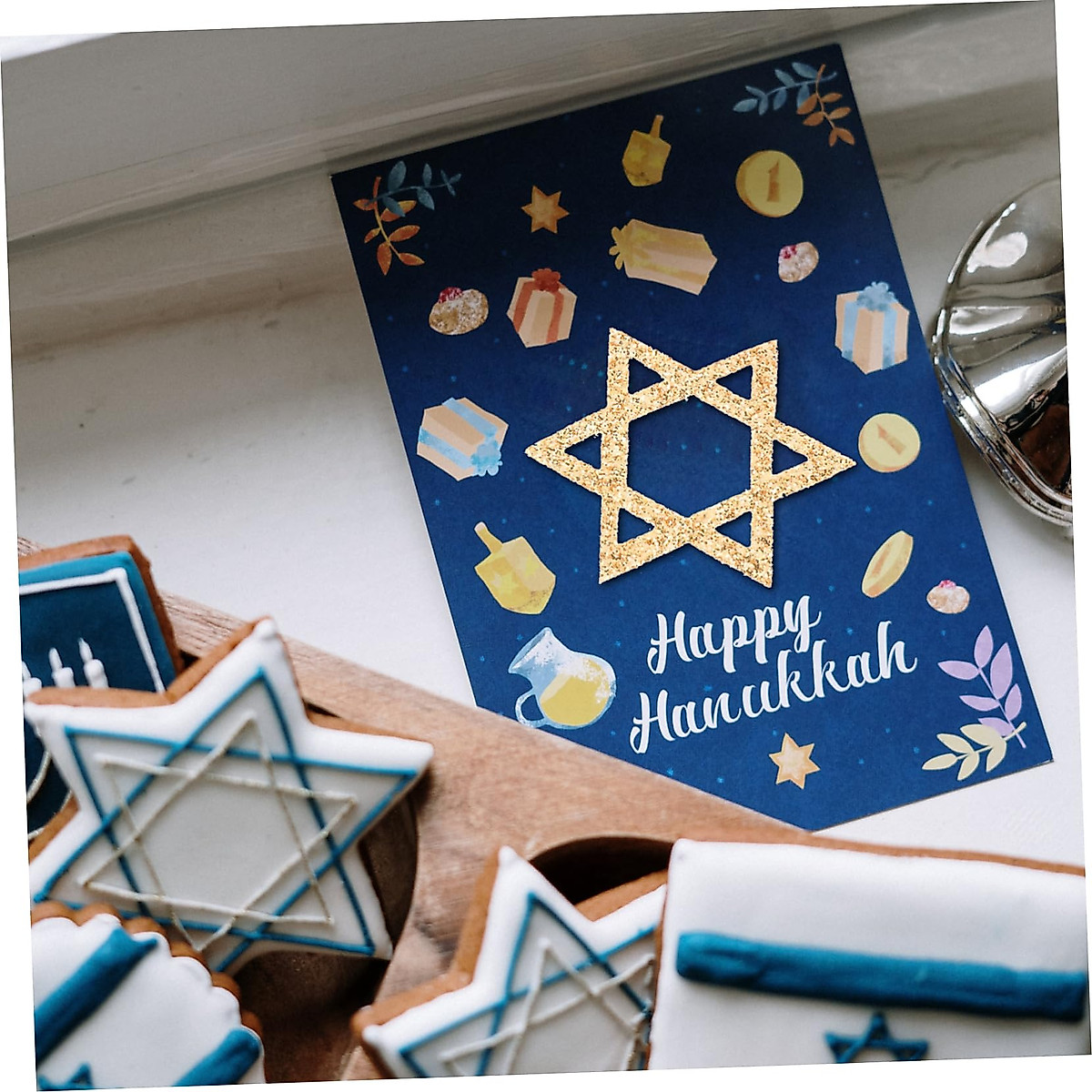 NOLITOY Party Table Decor 150 Pcs Hanukkah Decoration Accessories Christmas Non-woven Fabric Star Sequins