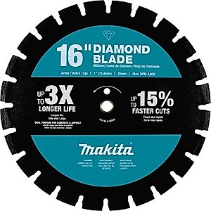Makita E-02543 16" Diamond Blade, Segmented, Dual Purpose