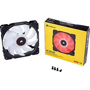 CORSAIR AF140 LED Low Noise Cooling Fan, Single Pack - Red,CO-9050086-WW