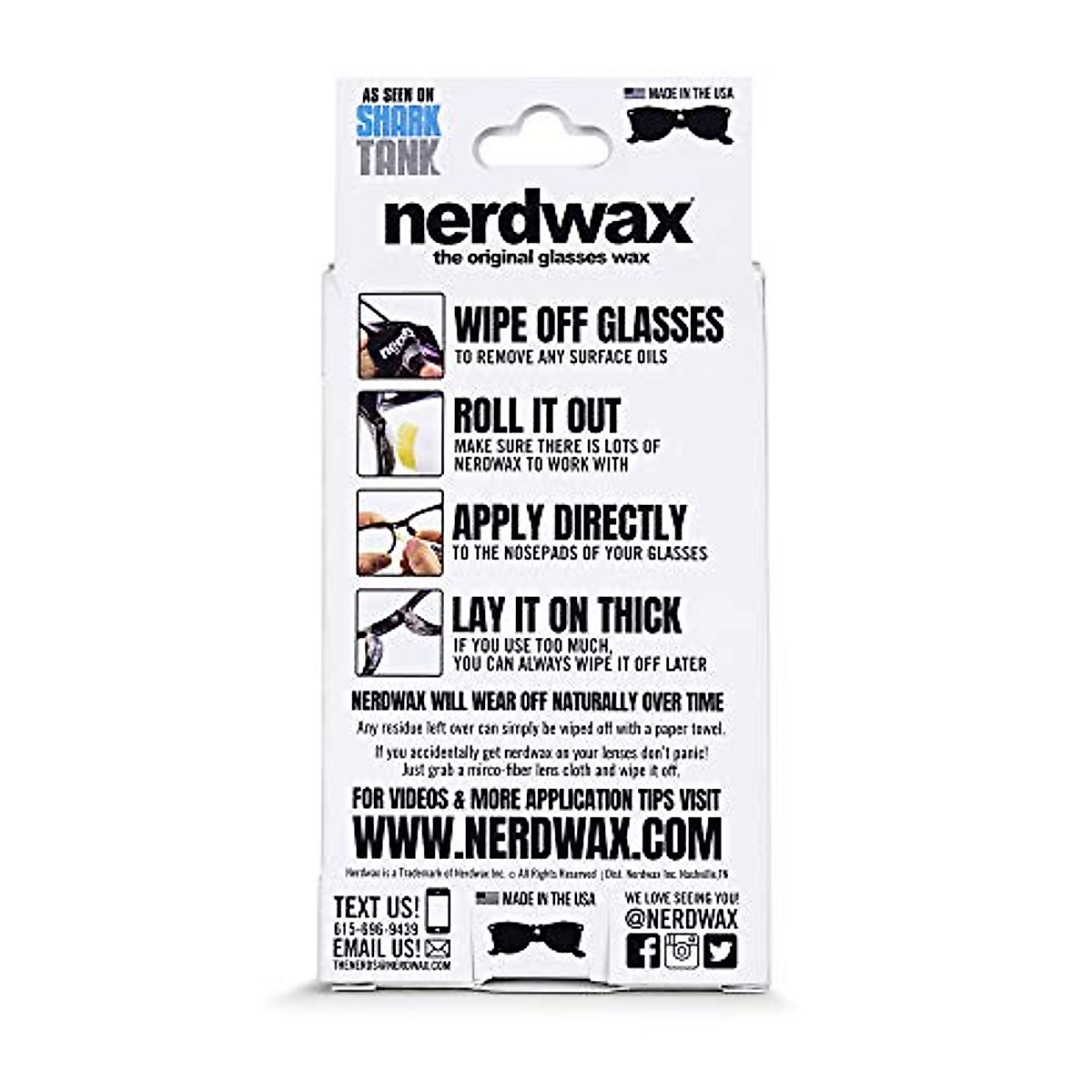 Nerdwax Glasses Wax - 4ct Value Pack | Stop Sliding Glasses | Anti-Slip Eyewear Retainer | As Seen on Shark Tank