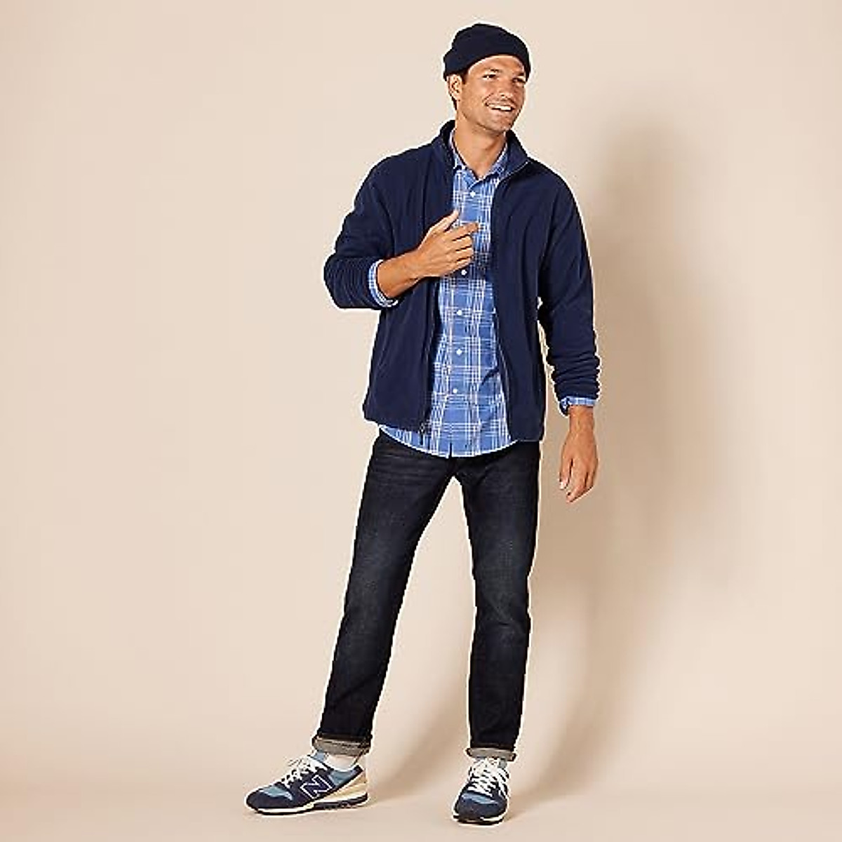 Amazon Essentials Men's Full-Zip Polar Fleece Jacket (Available in Big & Tall), Navy, X-Large