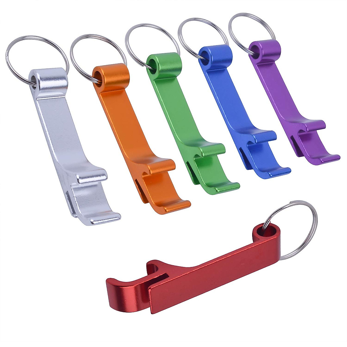 BronaGrand Keychain Bottle Opener,6 Pieces Aluminum Bartender Beer Bottle Opener