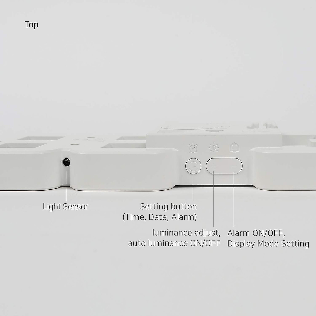 mooas 3D Pure Mini White LED Clock, Multi-Function LED Clock (Calendar, Alarm, Temperature) (8.5" White Table Alarm Clock)