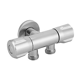 ViaGasaFamido Double Switch Outlet Angle Valve Toilet Bidet Shower Faucet Bathroom Accessories Outlet Angle Valve G1/2 Copper with Double Outlet Shut Off Valves