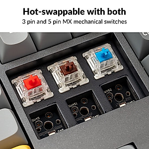 Keychron Q6 Wired Custom Mechanical Keyboard, QMK/VIA Programmable Macro, Full-Size Aluminum RGB Backlit, Double Gasket Hot-Swappable Gateron G Pro Brown Switch Compatible with Mac Windows Linux-Grey