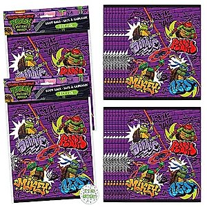Ninja Turtle Birthday Party Supplies - Party Favor Bags (Pack of 16) and Sticker