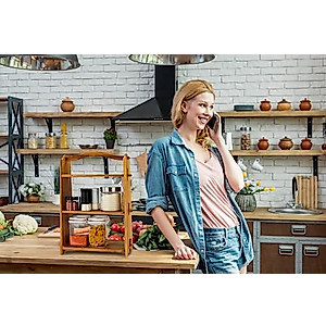 Wood Shelves, 3 Tier Storage Organizer, 100% Ash Wood, Holder Handcrafted for Bathroom Living Room, Bedroom, Kitchen, Wood Rack for Countertop, Made in Europe, Gift Idea (Natural, 20x14x7)