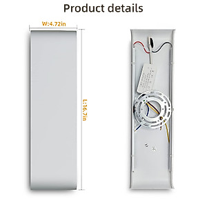 KICAAO 15.7in White Modern Wall Sconce 2-Pack,20W Indoor Vanity Light Up and Down LED Vanity Light for Bathroom Wall Lighting Fixtures Not Dimmable Not Plug (Warm Light 3000K)