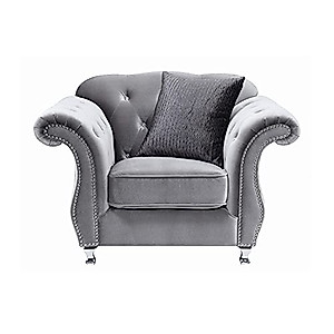 Coaster Furniture Frostine Chair Silver Velvet Chrome Chrome 551163