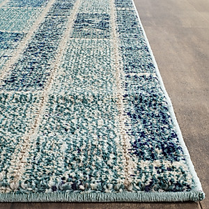SAFAVIEH Monaco Collection Accent Rug - 3' x 5', Blue & Multi, Modern Patchwork Distressed Design, Non-Shedding & Easy Care, Ideal for High Traffic Areas in Entryway, Living Room, Bedroom (MNC216J)