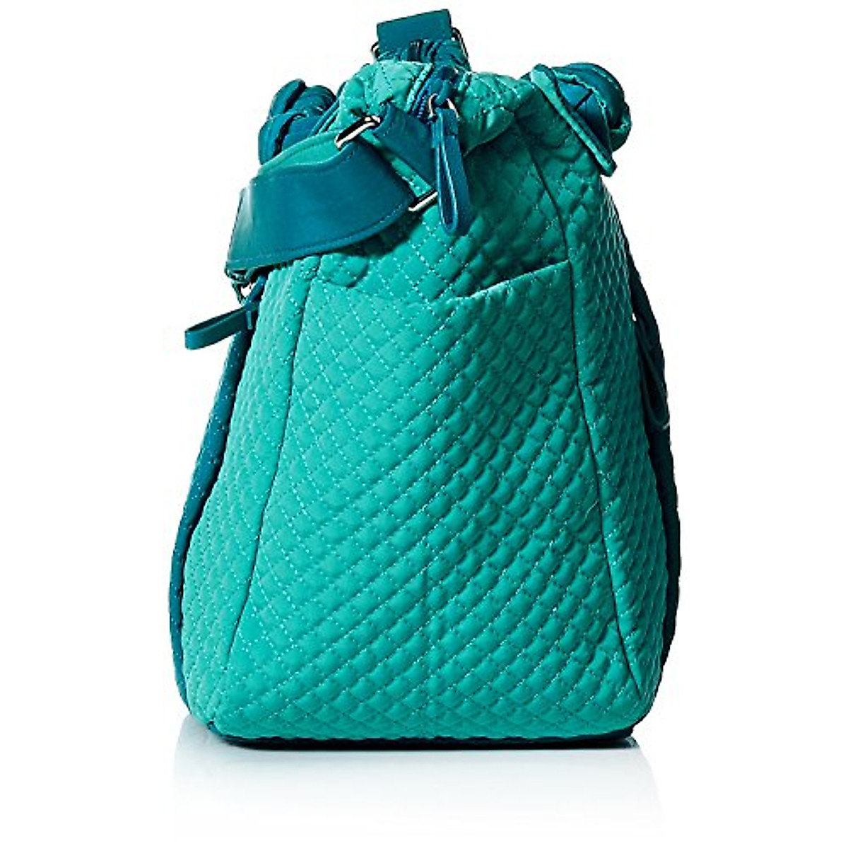 Vera Bradley Women's Microfiber Hadley on the Go Satchel Purse, Bahama Bay and Turquoise Sea, One Size