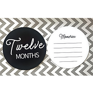Aubrey & Me 13 Pieces Baby Monthly Milestone Cards Baby Milestone Sign Baby Gift Sets First Year Growth Cards Newborn Photo Card Props Reversible Write Monthly Milestone On Back