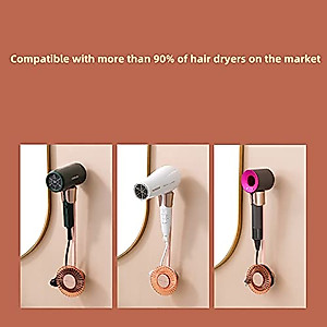 HZWZ Wall-mounted hole-free adjustable universal hair dryer bracket, free hands, hair dryer storage rack, wall-mounted hair dryer lazy bracket tool-free installation