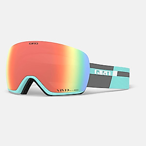 Giro Lusi Ski Goggles - Snowboard Goggles for Women - Cool Breeze Charcoal Podium Strap with Vivid Onyx/Vivid Infrared Lenses