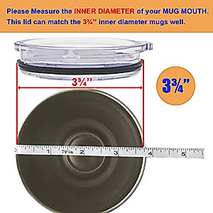 Wotermly 2 pack Tumbler Replacement Lids for 30 oz tumblers, Spill Proof Splash Resistant Lids Covers Fit for YETI Rambler and More Coffee Mugs, 2 Lids