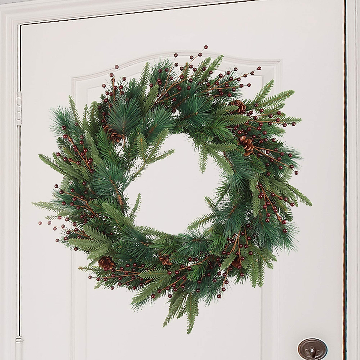 Larksilk 324 Artificial Burgundy Berry Stem Picks Decorative Wire Branch Sprays for Christmas Tree, Holiday Décor, Silk Flower Arrangements, Home DIY Crafts 35 Berries per Stem Design