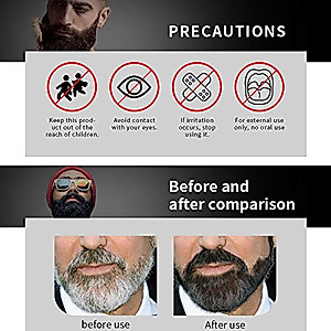 SEVICH Black Beard Dye Shampoo, Beard Care Repair Grey Cover Mustache Conditioner Softener, Fragrance Free