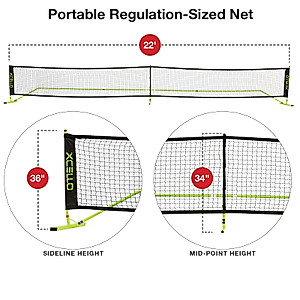 Xcello Sports Regulation Size Portable Pickleball Net System with Carry Bag