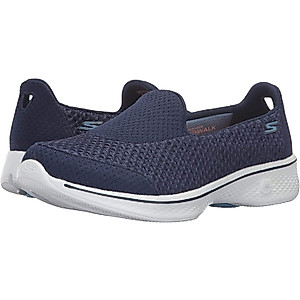 Skechers Performance Women's Go Walk 4 Kindle Slip-On Walking Shoe, Navy/White, 9.5 Wide