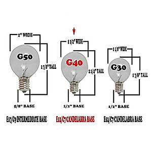 Romasaty 25FT Frosted White Lights G40 Globe Outdoor String Lights Patio Lights with 25 Frosted White Globe Bulbs - White Wire