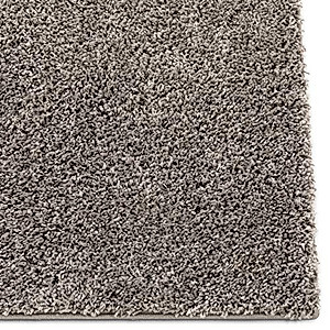 Well Woven Madison Shag Plain Grey Modern Solid Area Rug 5' x 7'2''