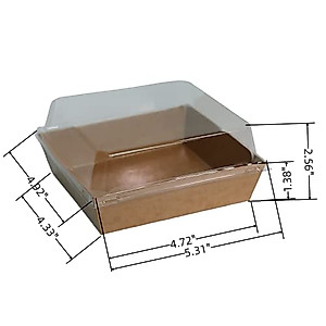 50 Count Cupcake Containers With Lids Disposable, Salad Container For Lunch Box Clear Anti-Fog Plastic Cupcake Boxes Rectangle Cake Pan Small Business Supplies Strawberry Bakery Sandwich Cake Boxes Disposable Food Containers Donuts Dessert Cups Small To G