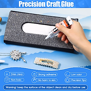 B-7000 Glue Clear for Rhinestone Crafts, Jewelry and Bead Adhesive B7000 Semi Fluid High Viscosity Glues for Clothes Shoes Fabric Cell Phones Screen Repair Metal Stone Nail Art Glass (4x15 ml/0.5 oz)