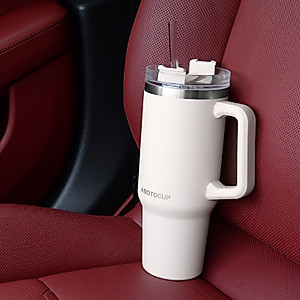 ABOTOCUP 40 oz Tumbler with Handle and Straw, Insulated Tumbler Water Bottle with 2-in-1 Straw and Sip Lid, Travel Coffee Mug Fits in Car Cup Holder, 1 Leak Proof Lid, Keep Cold 24h & Hot 12h