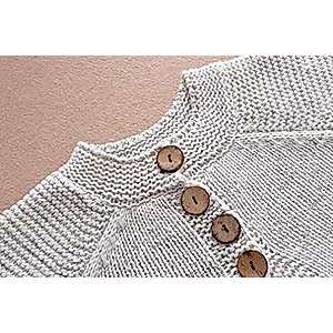 Baby Little Girls Cute Autumn Winter Button Knitted Sweater Cardigan Warm Thick Coat Jacket Clothes (Gray, 5T(4-5Years))