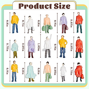 Hungdao 100 Pcs Small 1: 87 Ho Scale Tiny People Figurines Miniature People Figurines for Park Street Miniature Scenes Sitting Standing Tiny People Architectural People Painted Figures