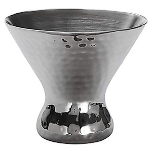 American Metalcraft DWCH7 Double-Wall Martini Glass, Stainless Steel, Hammered, 7oz. Capacity, 4-1/2" Diameter, 3-3/4" Height
