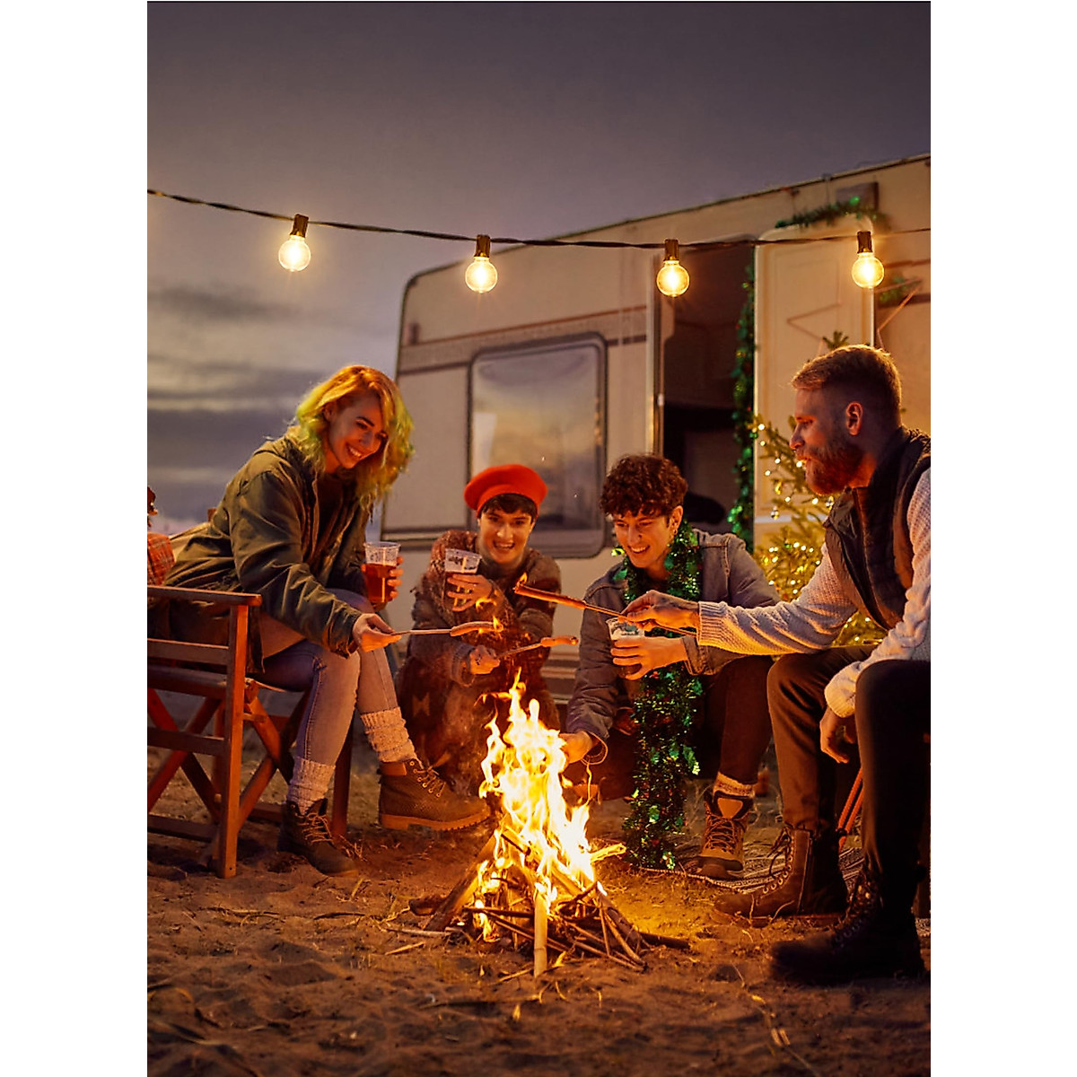 G40 Led Replacement Light Bulbs 1W Shatterproof Globe Bulb fits E12 Candelabra Screw Base, 1.5 Inch Dimmable Light Bulbs for Indoor Outdoor String Lights, Patio Cafe Decor, Warm White, 25 Pack